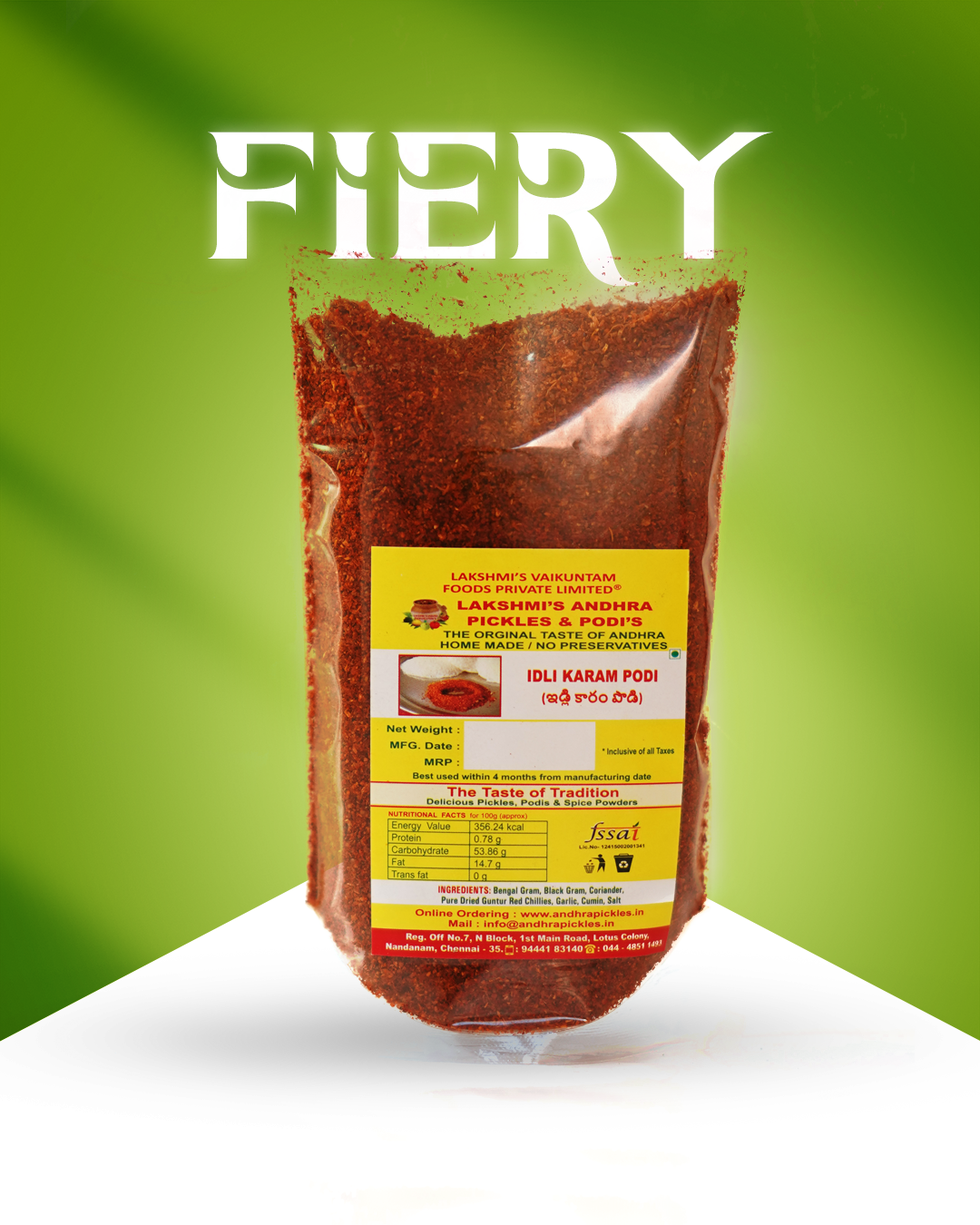 IDLI KARAM PODI – Lakshmi's Andhra Pickles & Podis